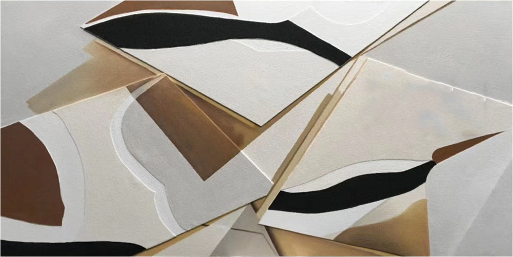 Various Colored Paper Shapes An Abstract Geometric Design – Oil ...